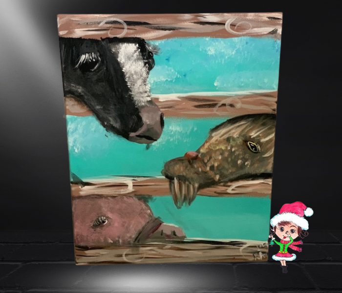 Farm Animals Hand Painted Acrylic on Canvas Artwork By Kohlie – Too ...
